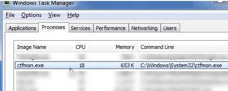 ctfmon.exe | Controls The Alternative User Input And Office Language Bar